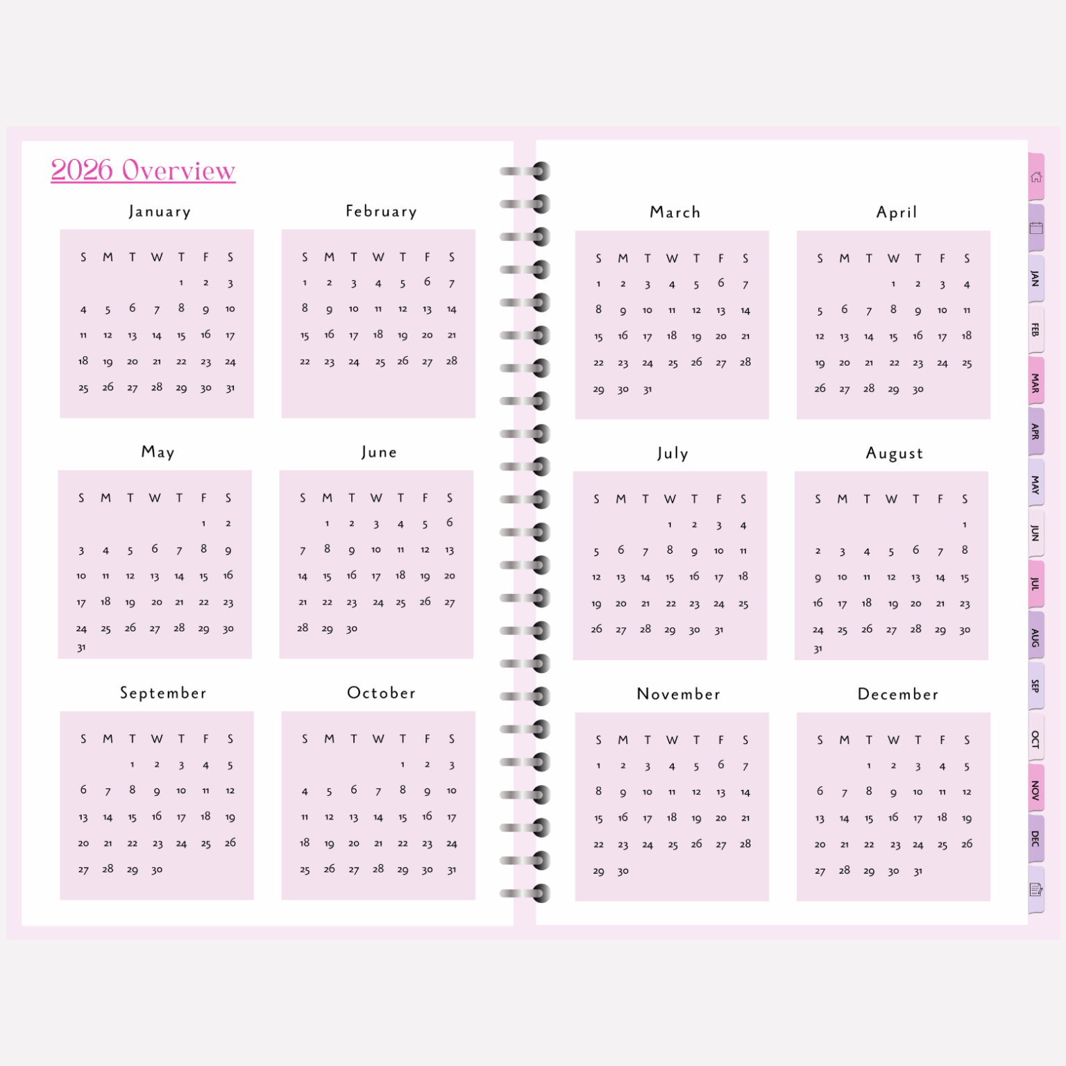 Free 2026 Horizontal Digital Planner